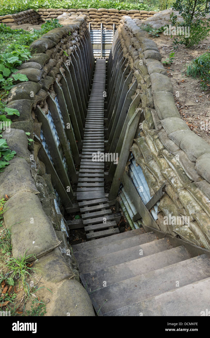 British First World War One trench showing wooden duckboards on Stock ...