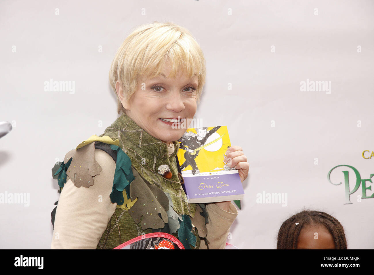 Cathy Rigby in costume as Peter Pan greets children from the Garden of ...