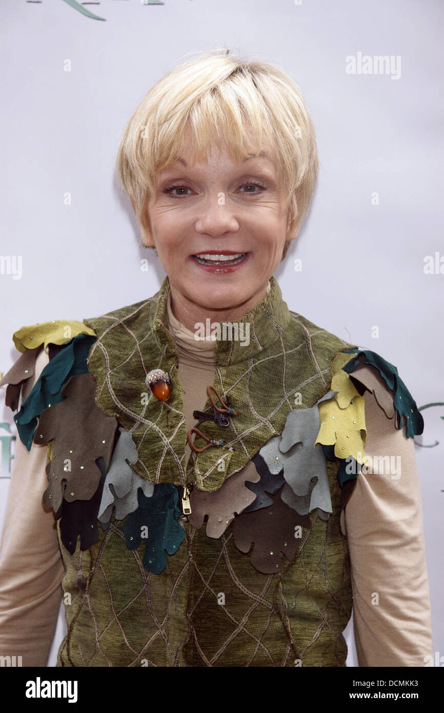 Cathy Rigby in costume as Peter Pan greets children from the Garden of ...
