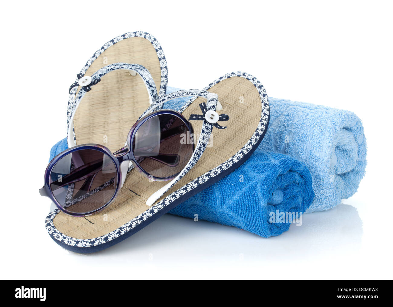 Beach items. Isolated on white background Stock Photo - Alamy