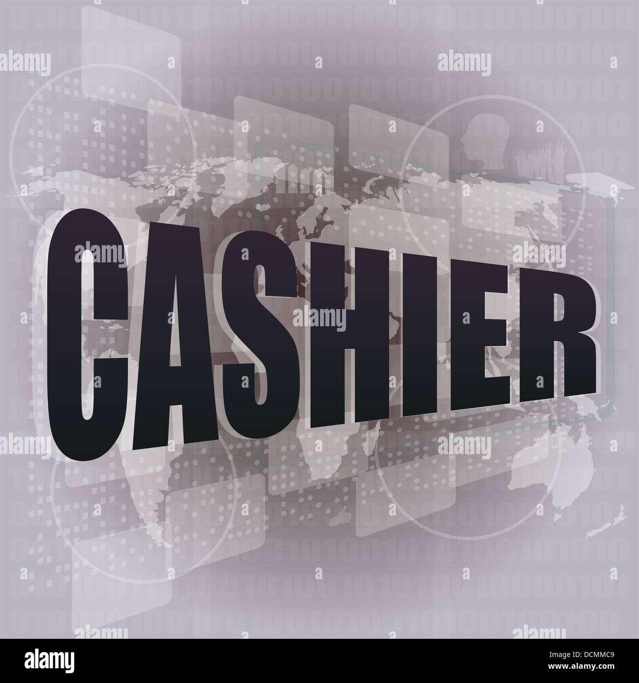 touch screen interface with cashier word Stock Photo - Alamy