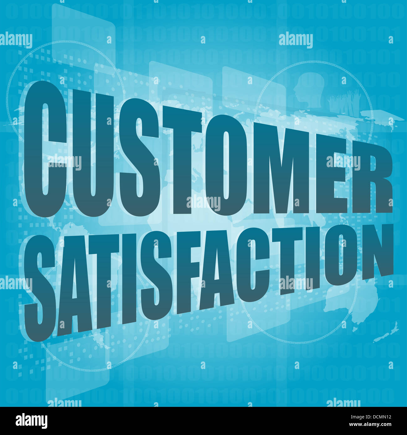 Marketing concept: words customer satisfaction on digital screen Stock ...