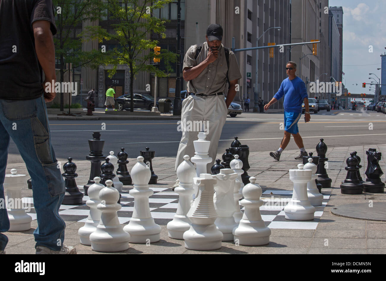 Chessboard man thinking chess strategy hi-res stock photography and ...