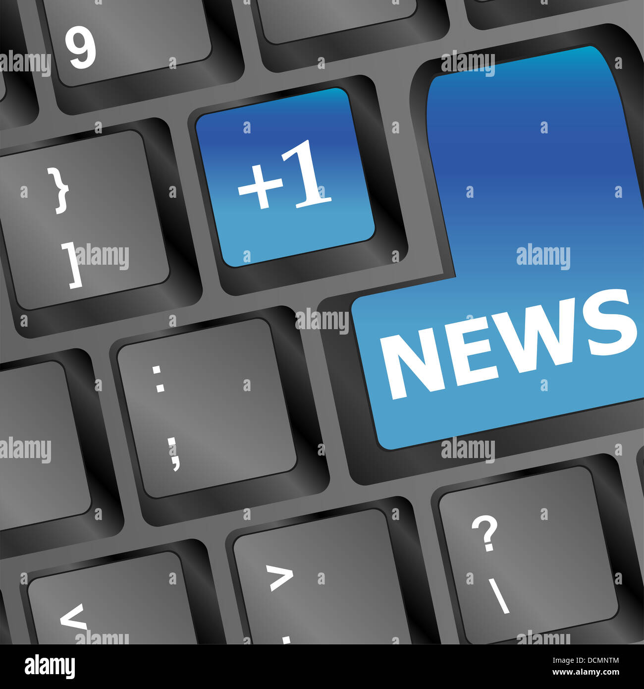 news written on keyboard in blue Stock Photo - Alamy