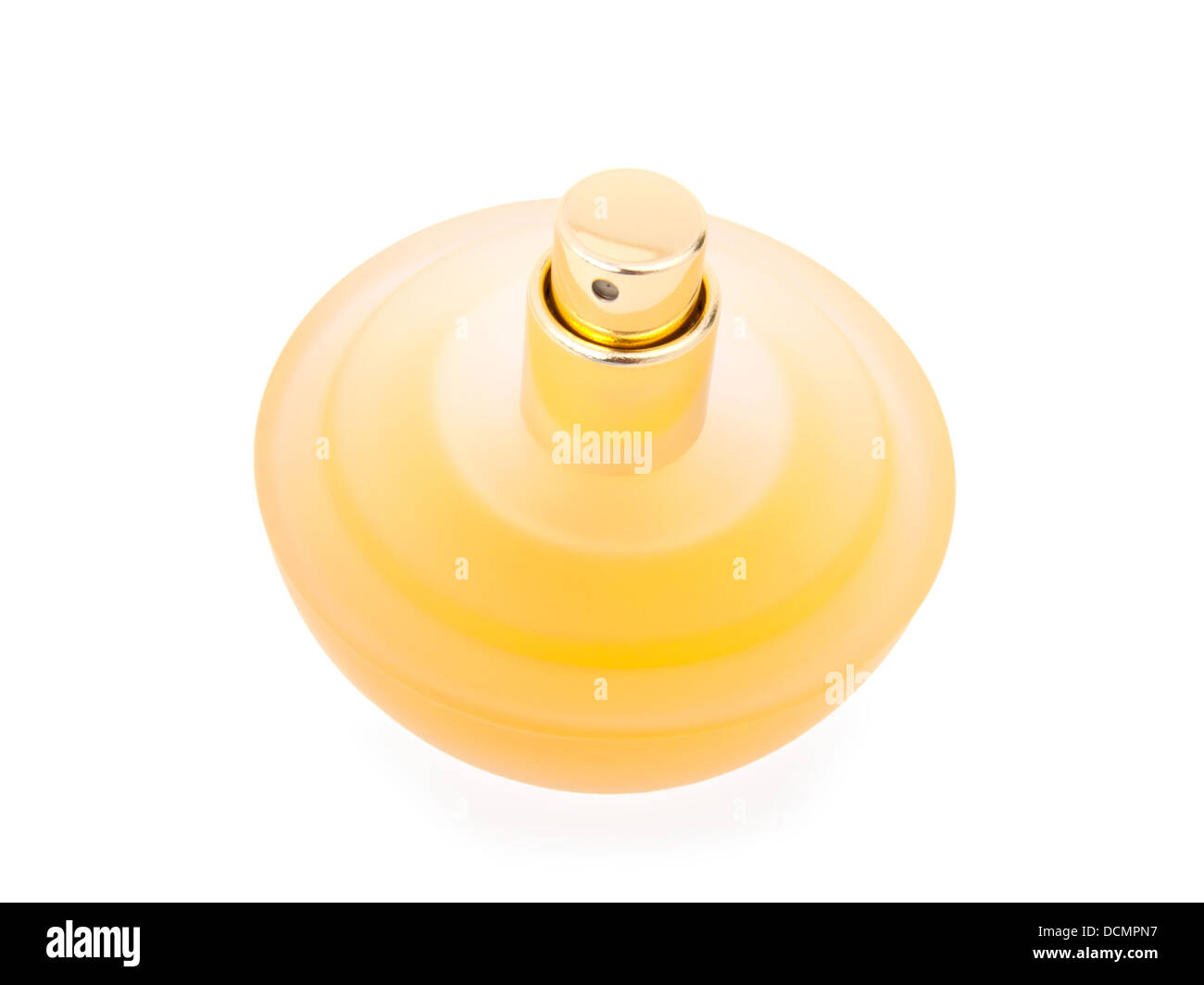 Yellow beautiful bottle of perfume Stock Photo - Alamy