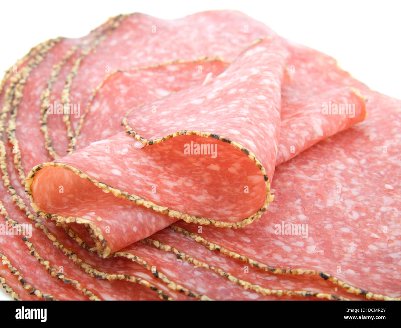 German pepper salami sausage Stock Photo - Alamy