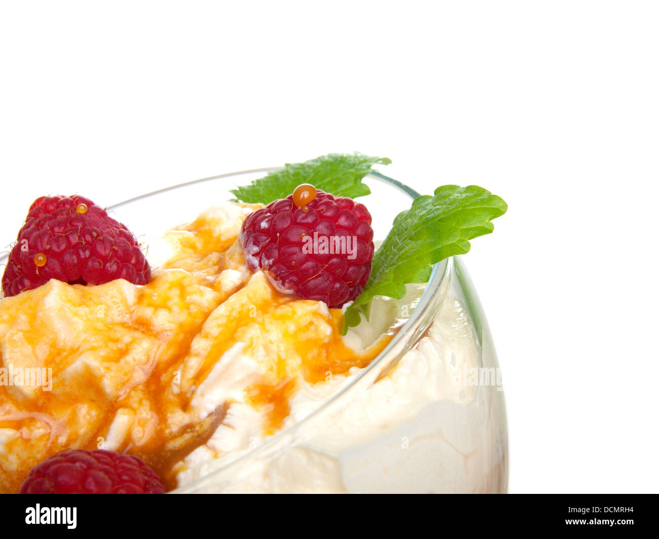 raspberrys with yoghurt Stock Photo - Alamy