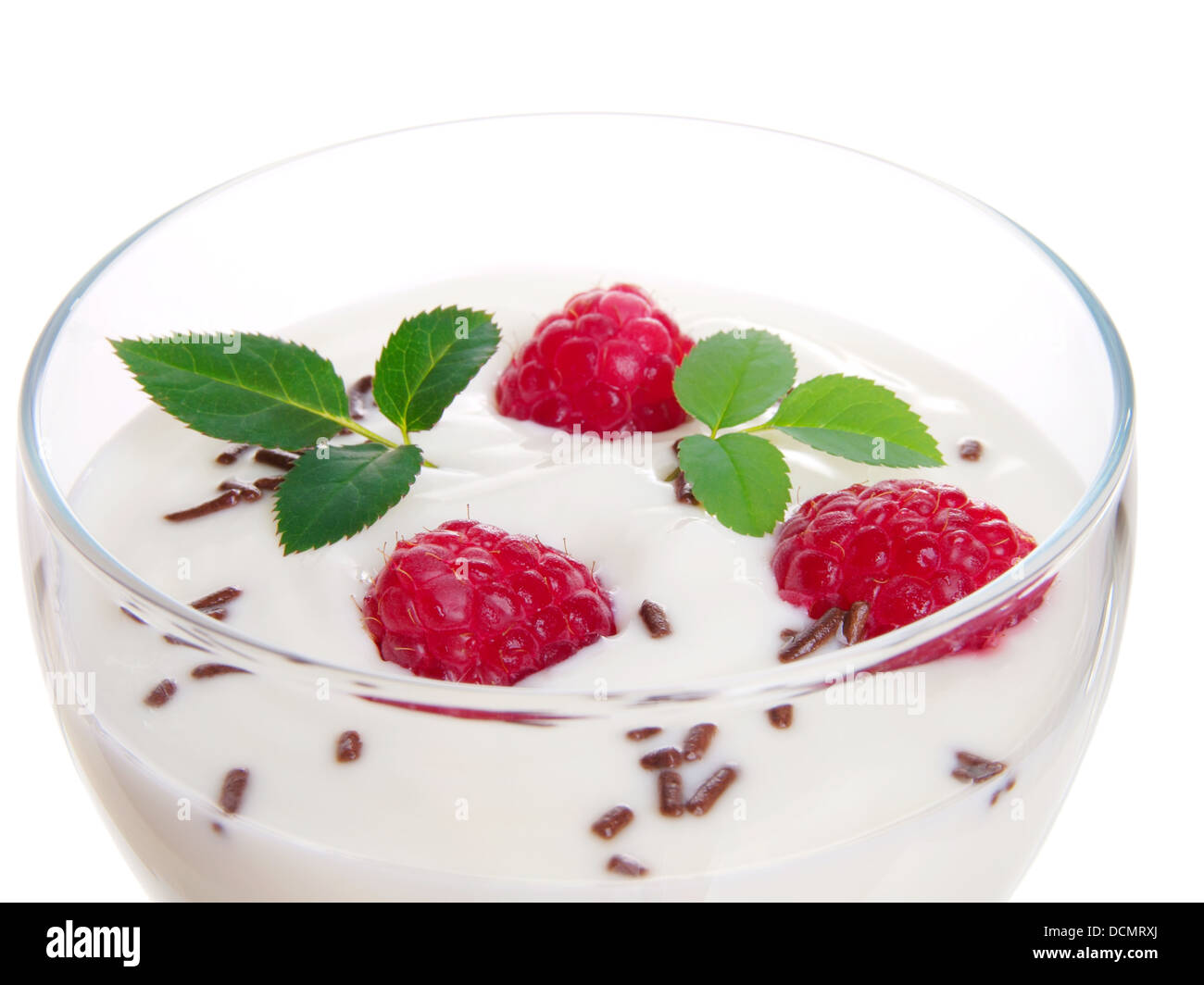 raspberries with yogurt Stock Photo - Alamy