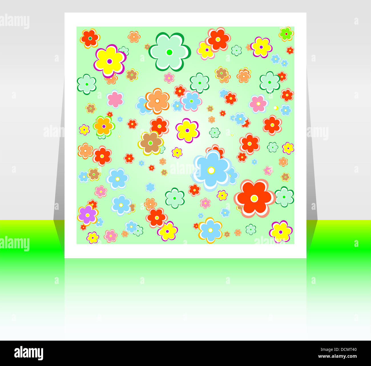 Abstract flyer or cover design with spring flowers Stock Photo - Alamy