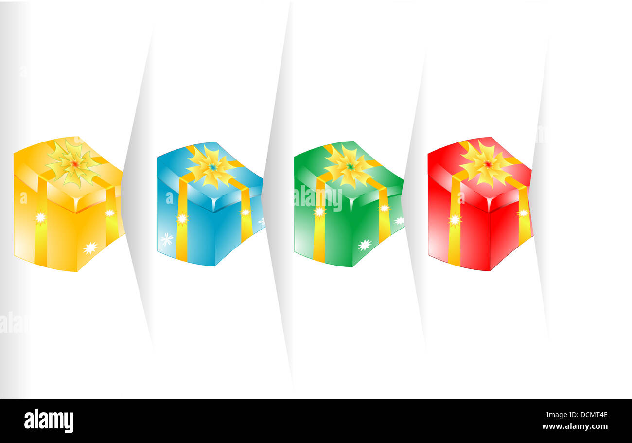 Gift boxes stickers set Stock Photo - Alamy