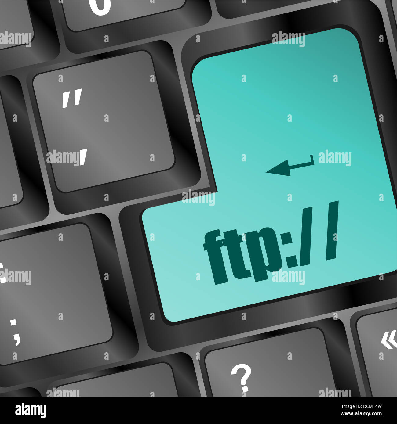 Computer keyboard with ftp key, technology background Stock Photo - Alamy