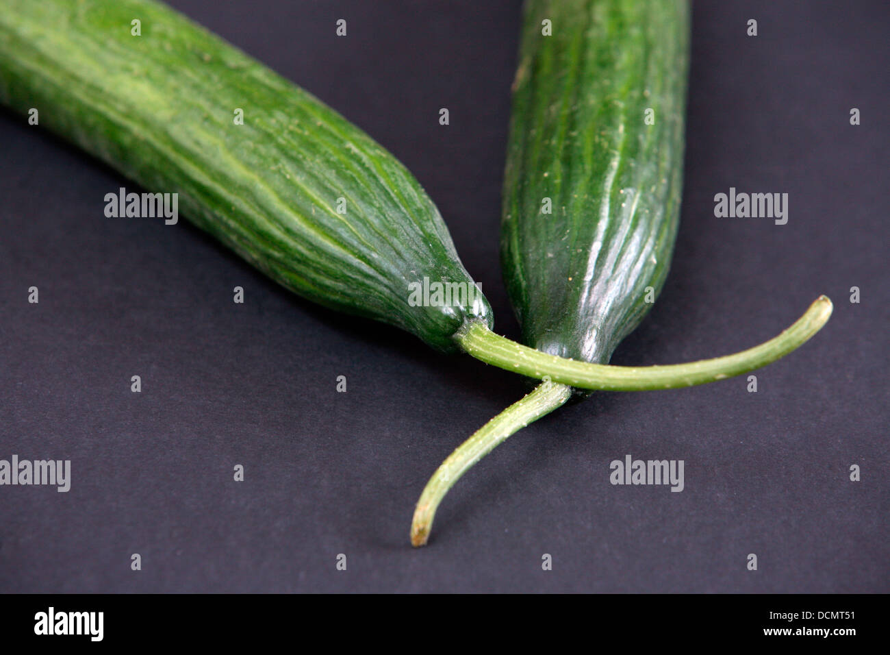 Cucumbers, black background Stock Photo - Alamy