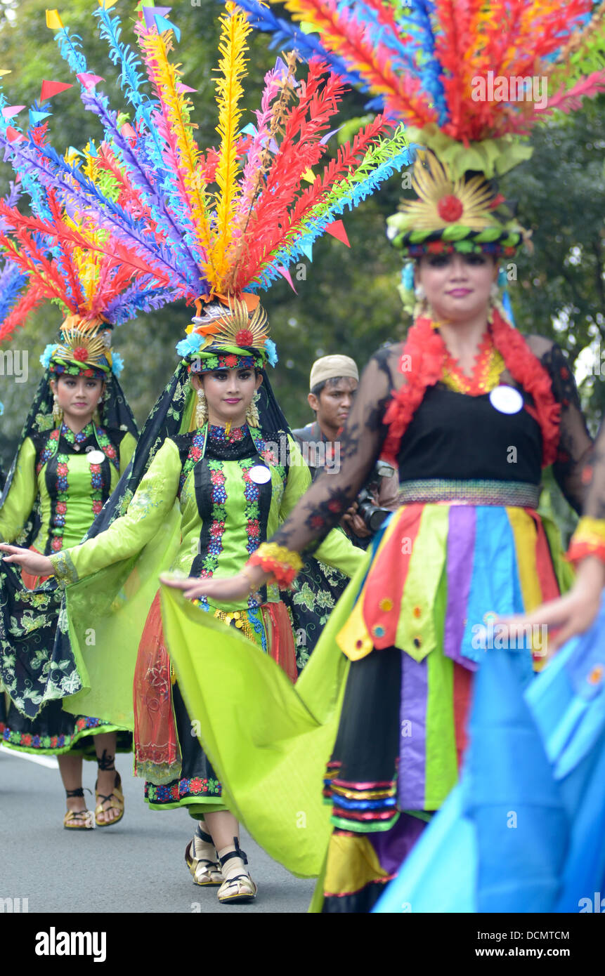 Culture Carnival parade in Jakarta celebrated Indonesia independent day ...