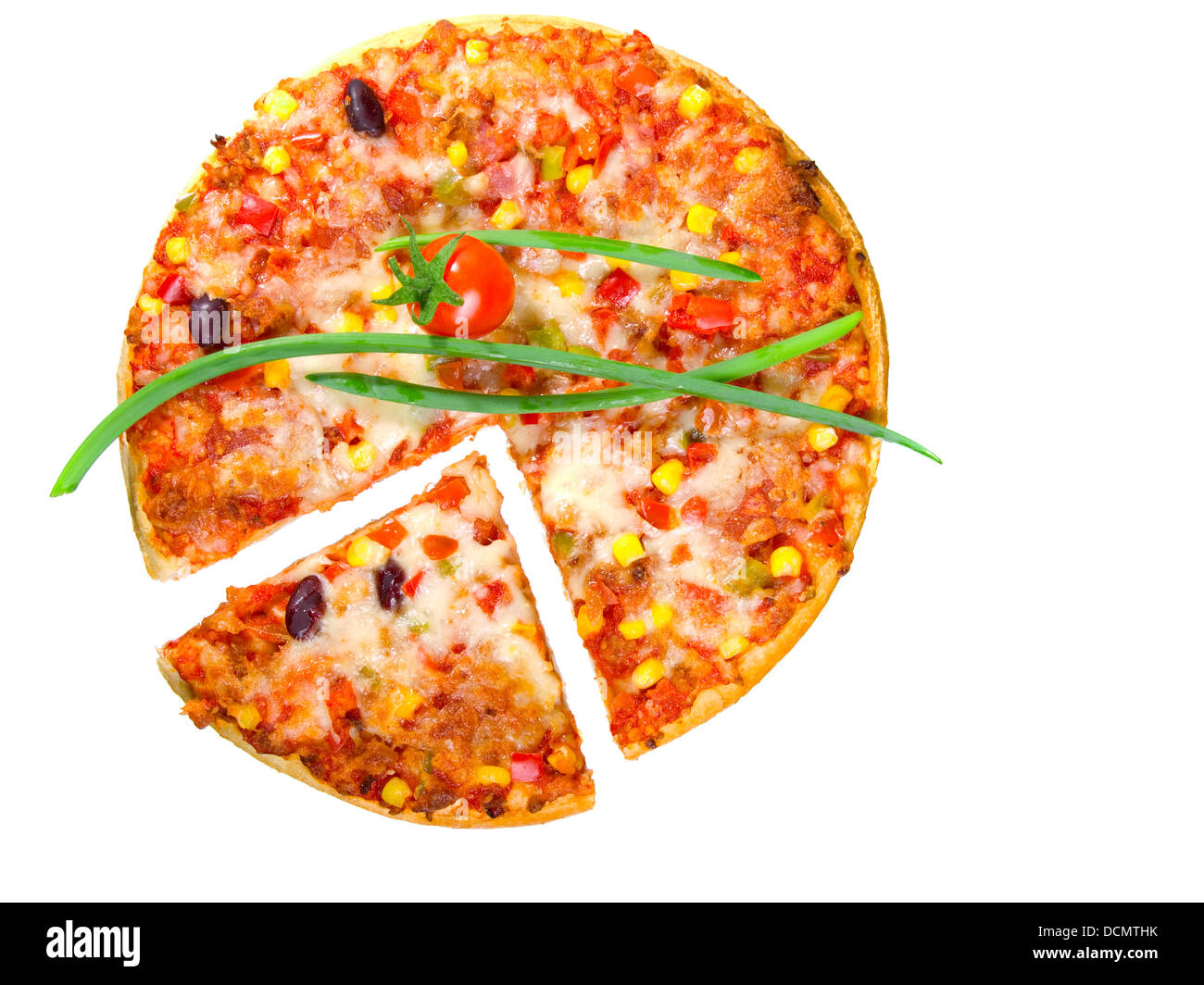 Pizza on white background Stock Photo - Alamy