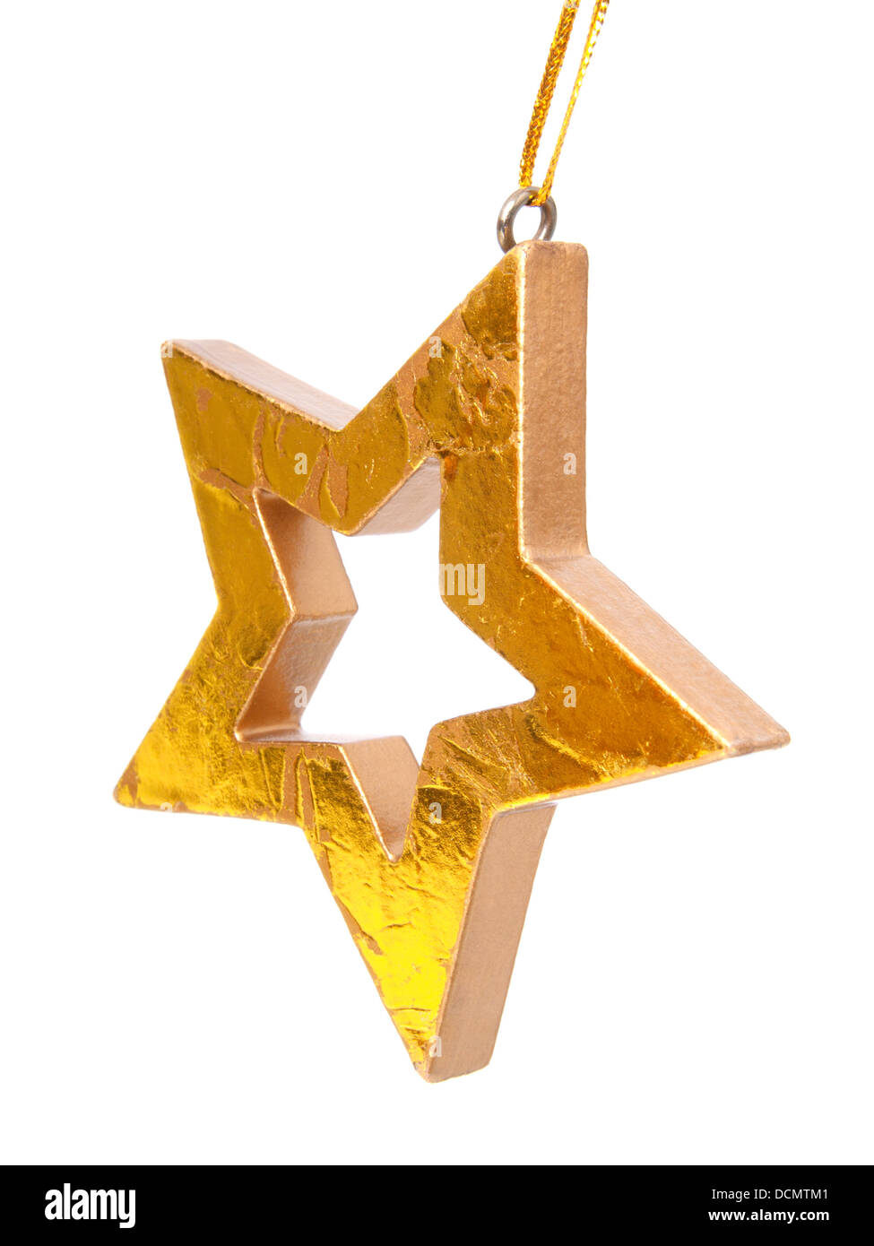 Golden Christmas star, isolated on white background Stock Photo - Alamy