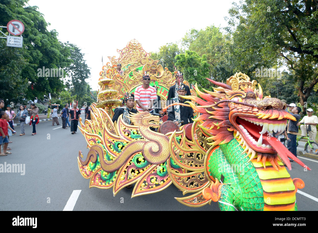 Culture Carnival parade in Jakarta celebrated Indonesia independent day ...