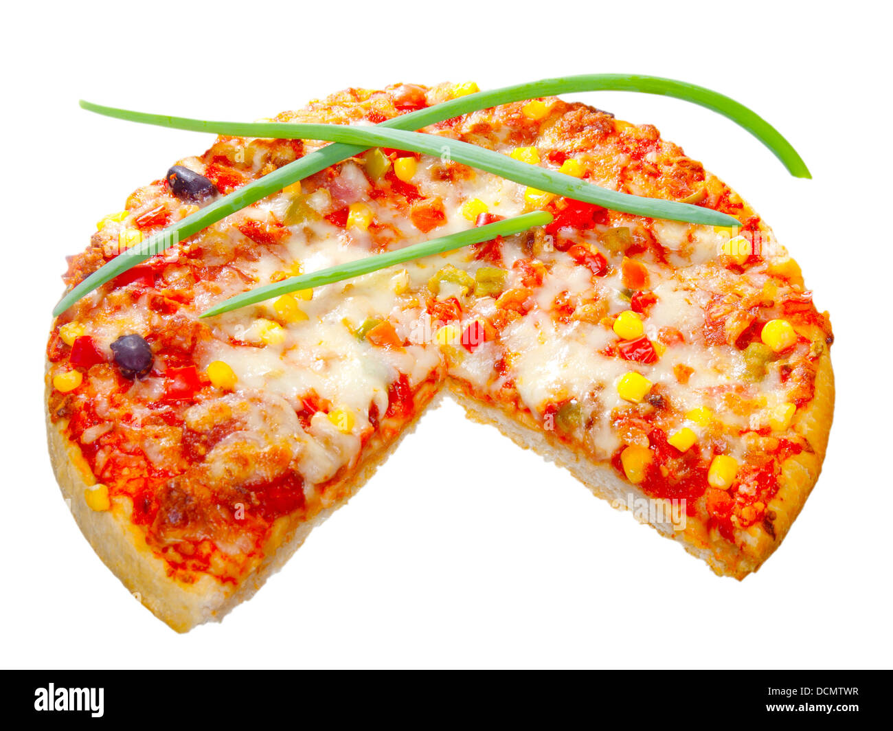 Pizza on white background Stock Photo - Alamy