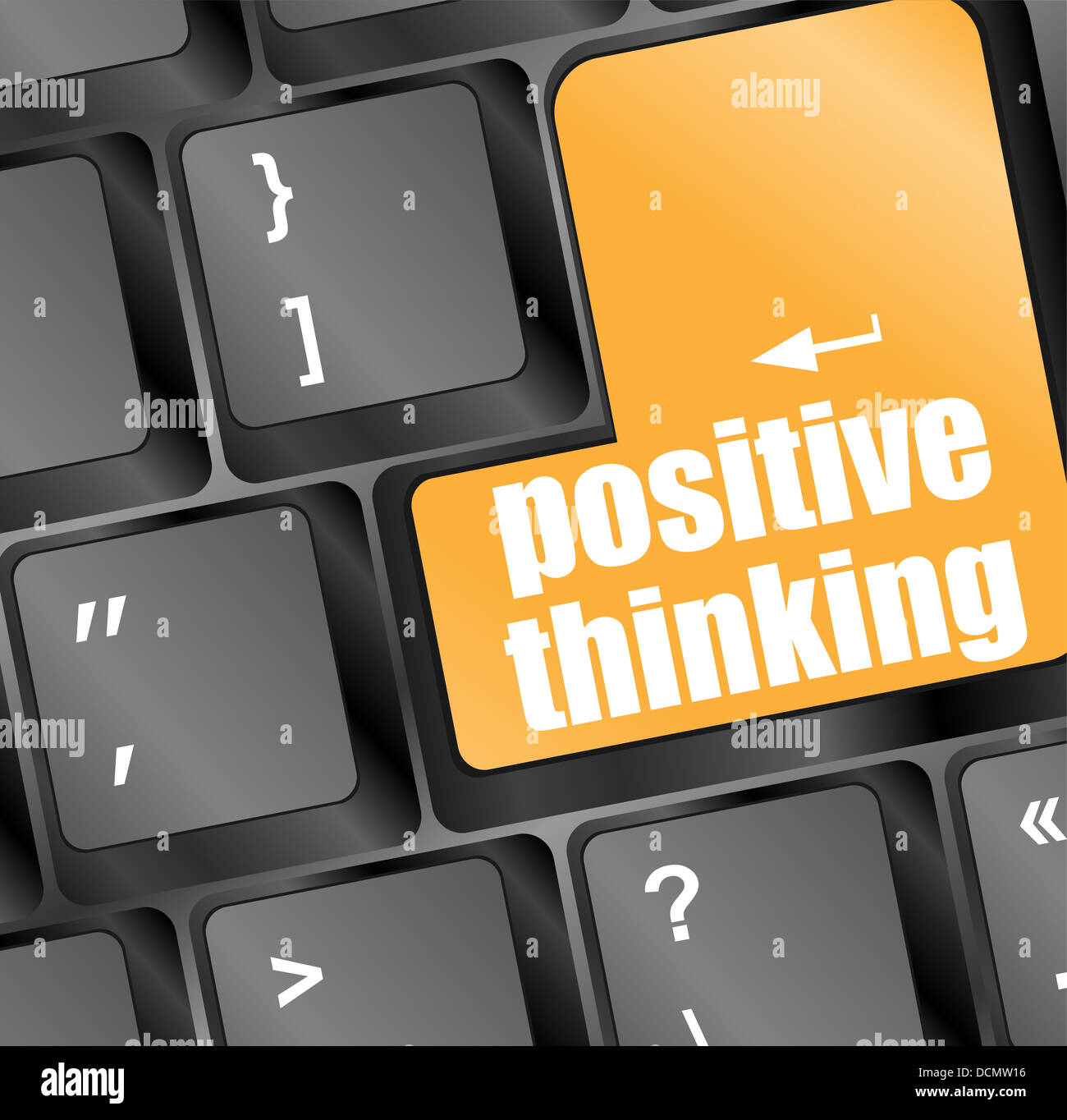 positive thinking button on keyboard - social concept Stock Photo - Alamy