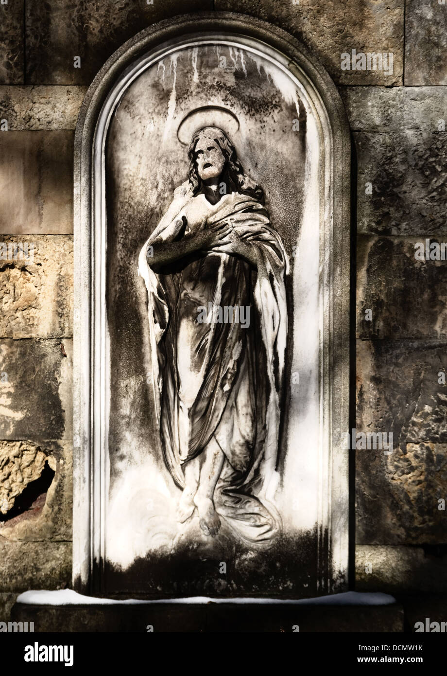 old sculpture god in wall Stock Photo - Alamy