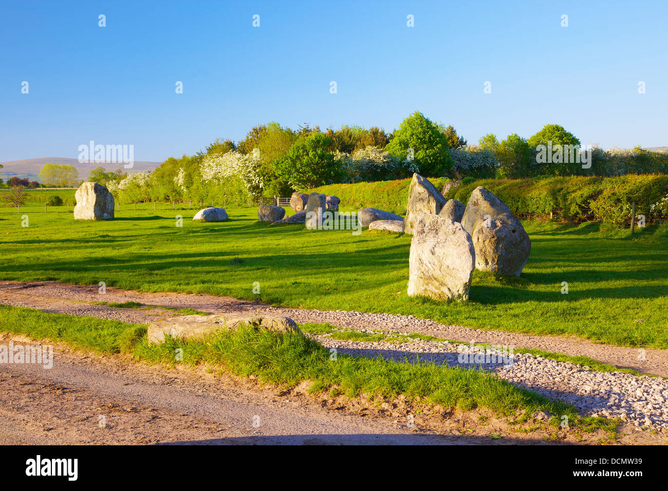 Long Meg and her Daughters Prehistoric Neolithic megalithic standing ...