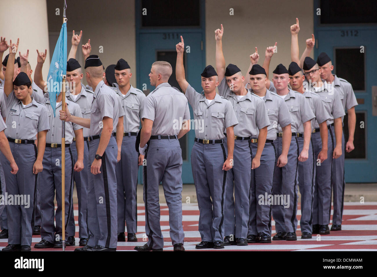 Citadel freshmen known as knobs line up during close formation drills ...