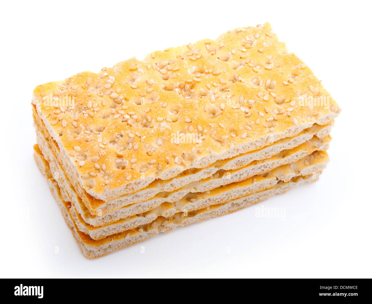 slices of crispbread isolated on white background. traditional b Stock ...