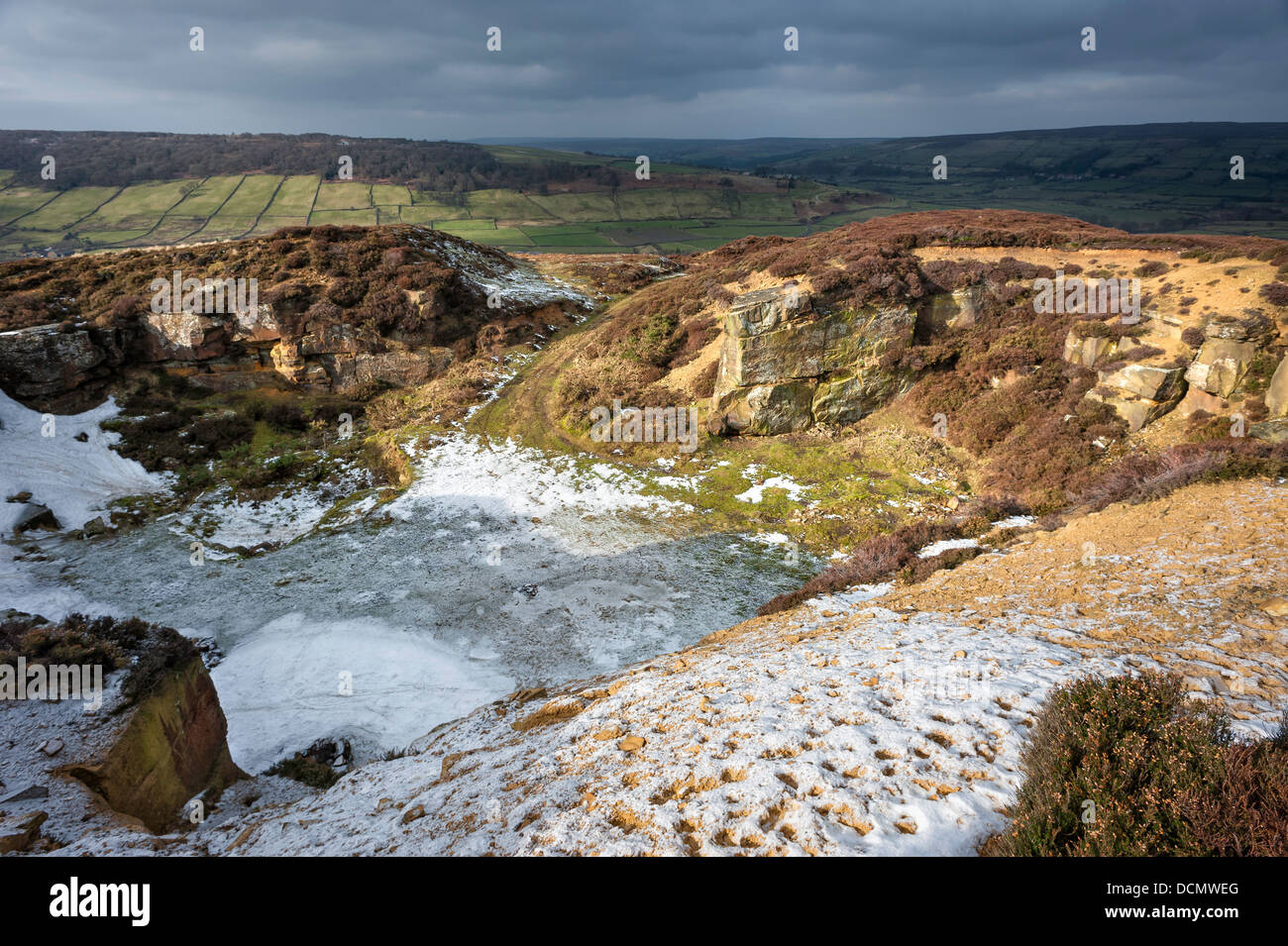North York Moors in winter near the village of Glaisdale, north ...