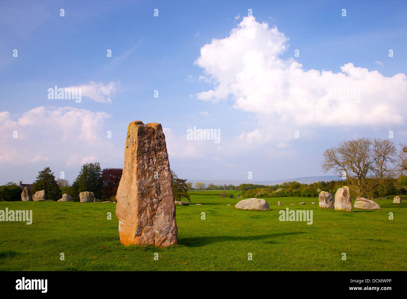 Long Meg and her Daughters Prehistoric Neolithic megalithic standing ...