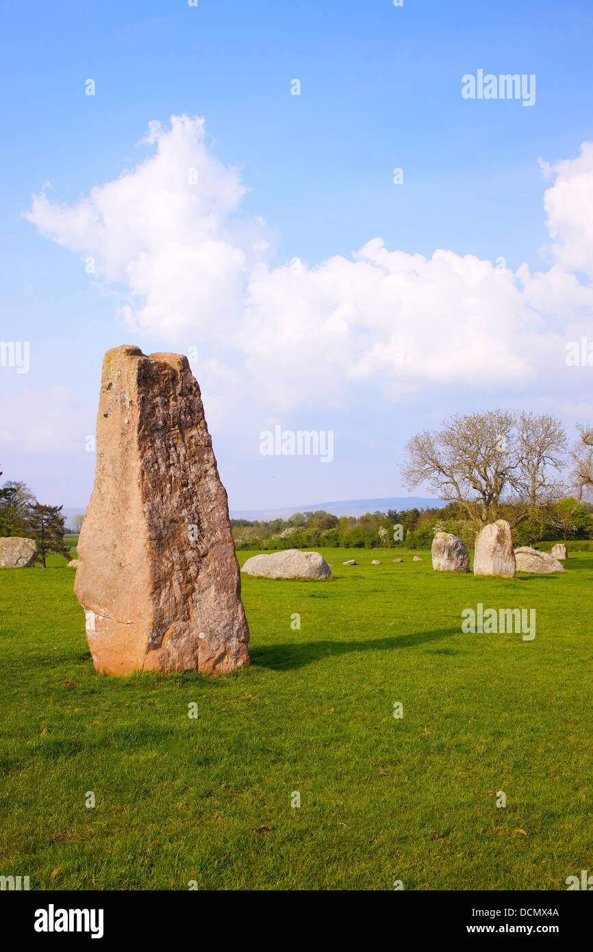 Long Meg and her Daughters Prehistoric Neolithic megalithic standing ...