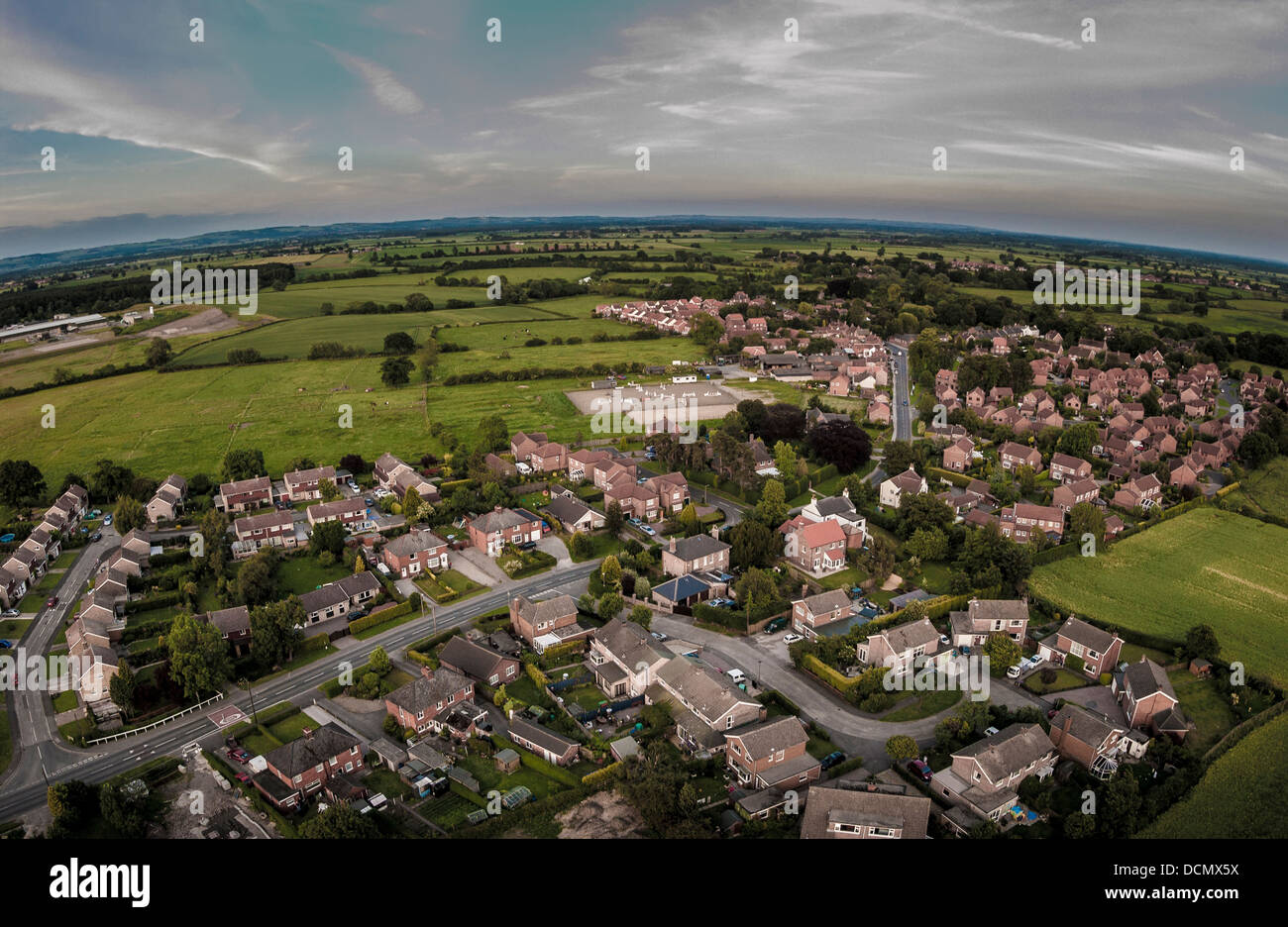 Aerial photo: Housing development and countryside Stock Photo - Alamy