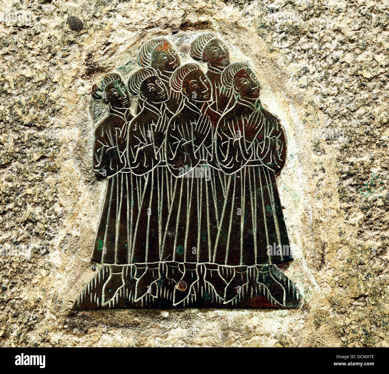 Cley next the Sea, 15th century medieval monumental brass, 6 male ...