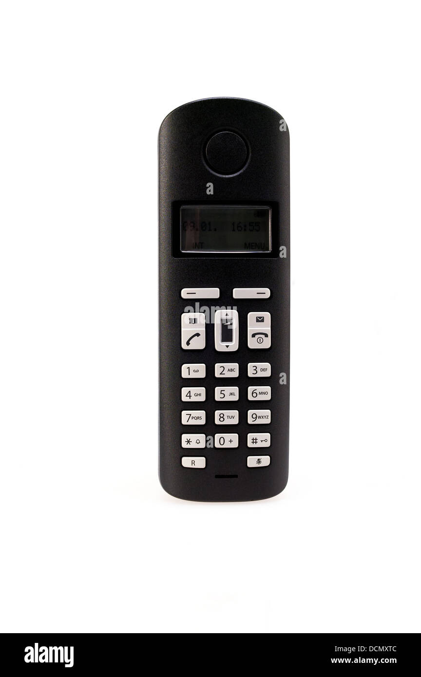 wireless phone set isolated over white Stock Photo - Alamy