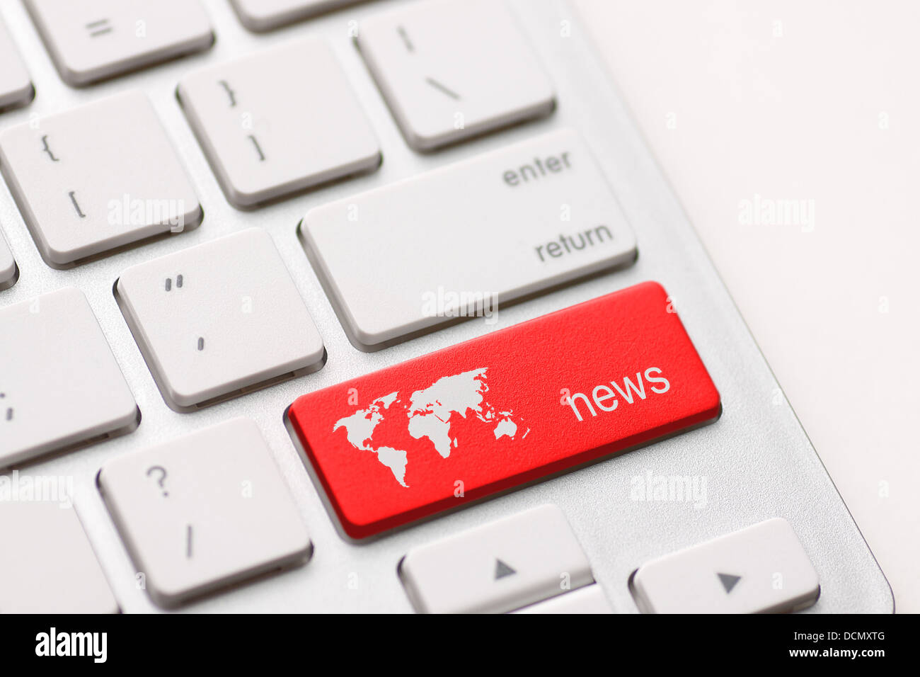 A news key button on laptop white keyboard Stock Photo - Alamy