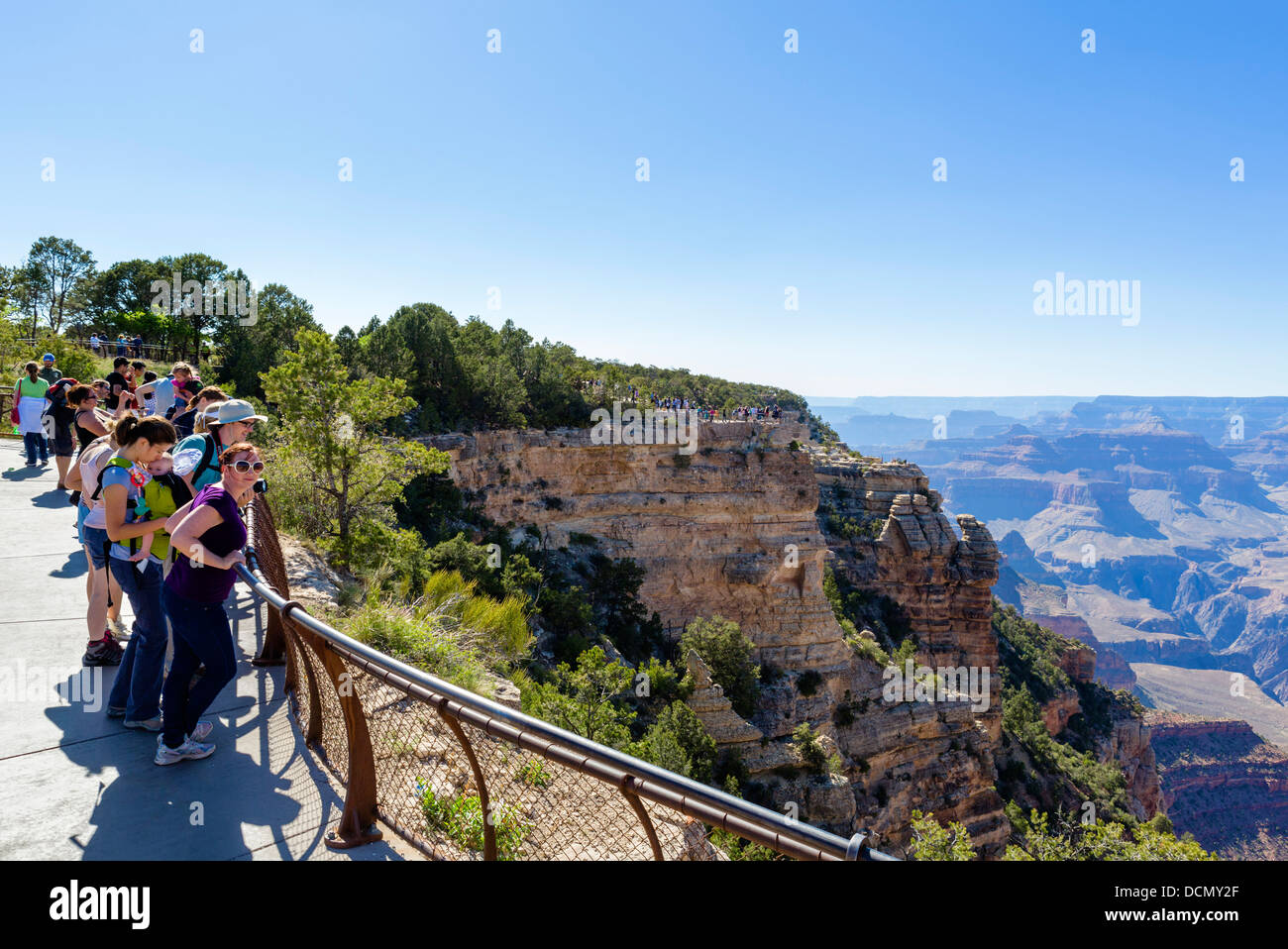 Tourists at Mather Point, South Rim, Grand Canyon National Park ...
