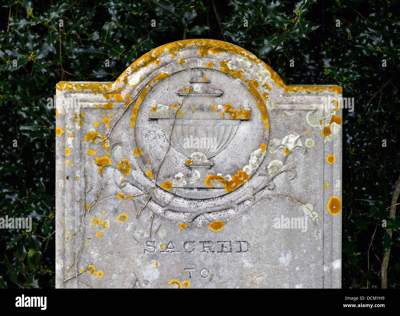 Gravestone with urn design. Church of Saint Michael, Rushmere, Suffolk ...