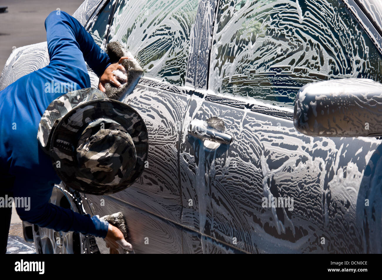 cleaning car by clean care care service Stock Photo - Alamy