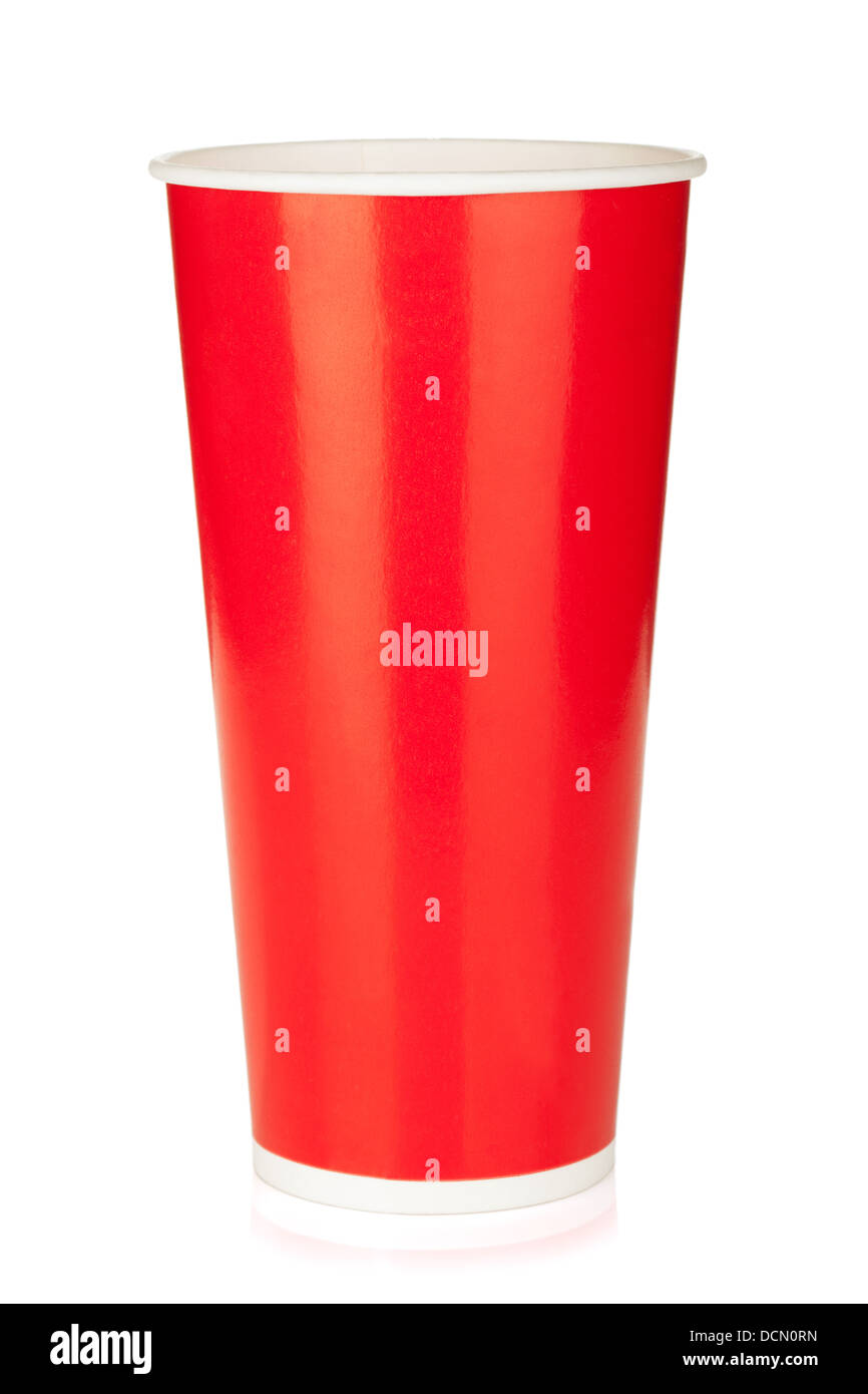 Red disposable cup. Isolated on white background Stock Photo - Alamy