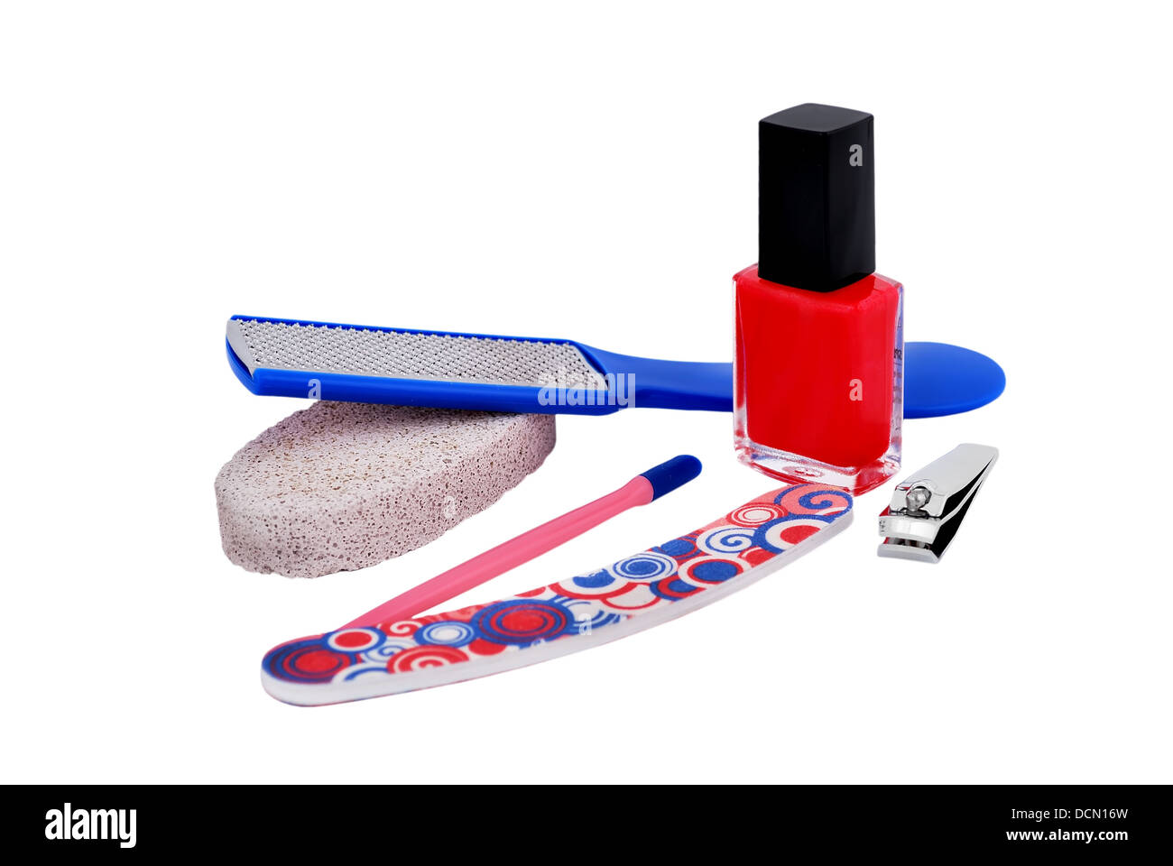 Pedicure set Cut Out Stock Images & Pictures - Alamy