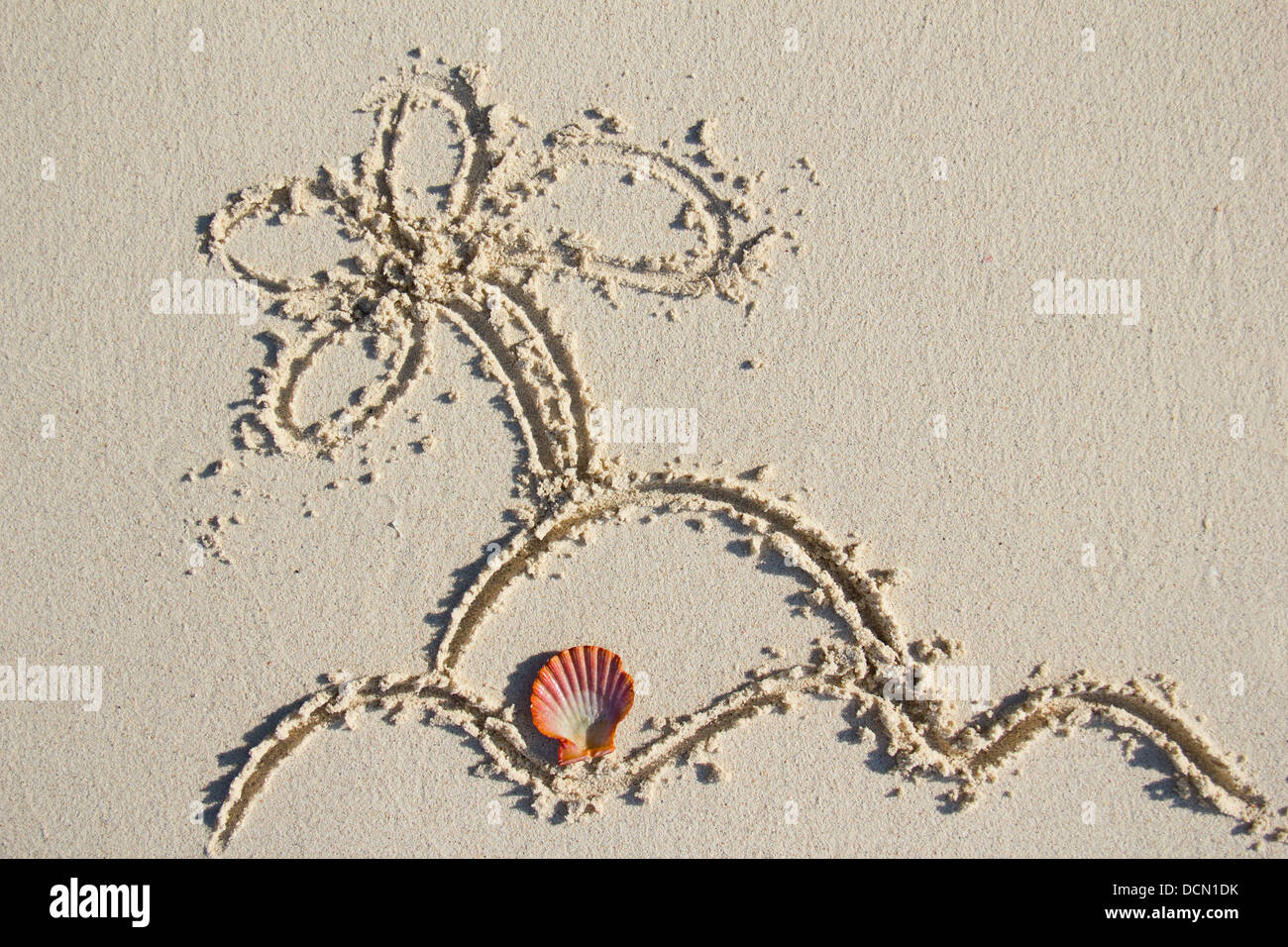 Drawing on the sandy beach Stock Photo - Alamy