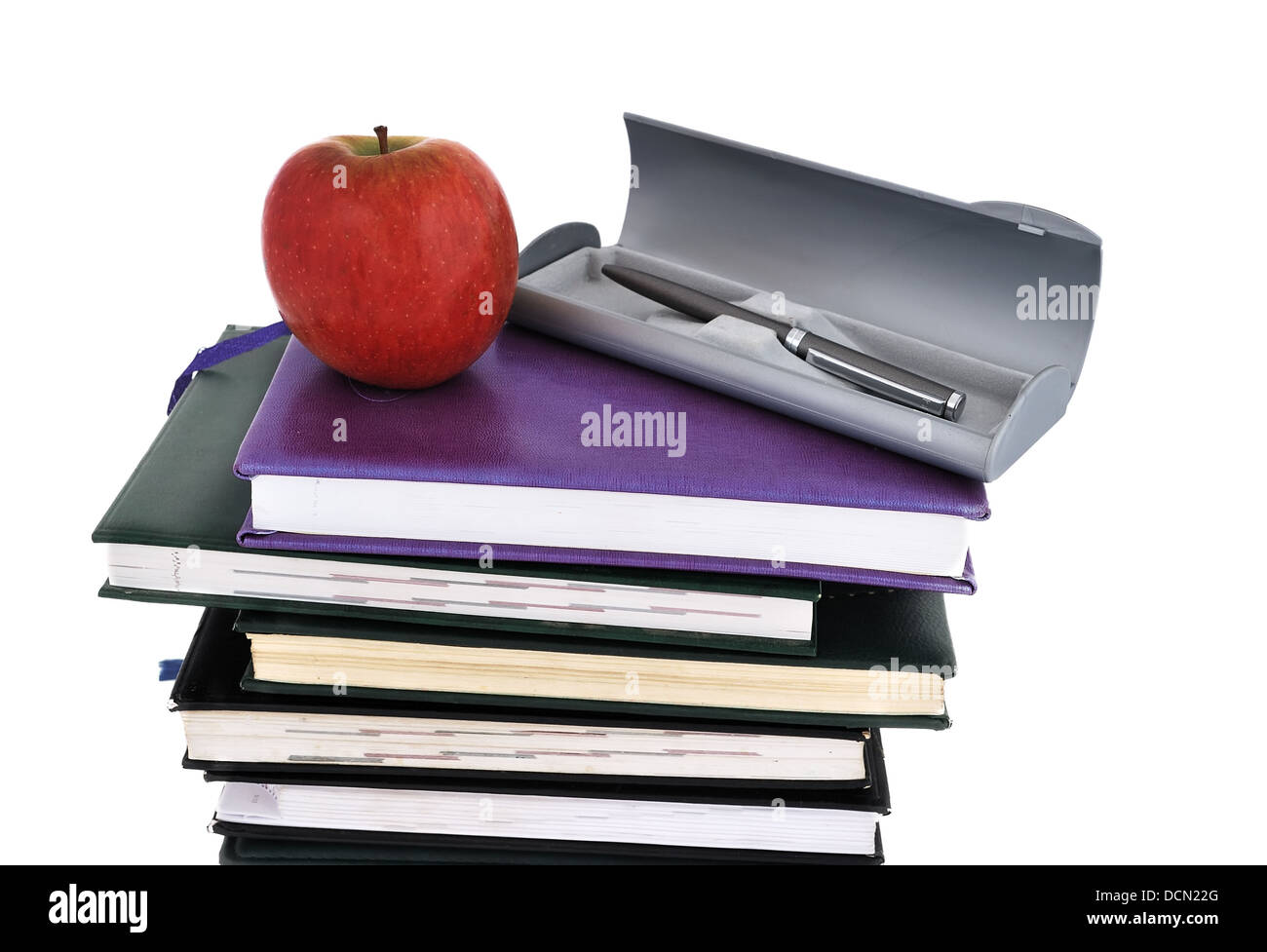 apple and books Stock Photo - Alamy