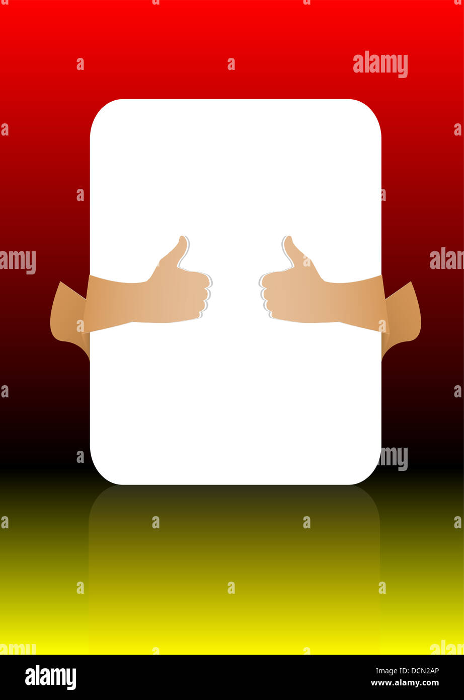 Hands holding paper on abstract background Stock Photo - Alamy