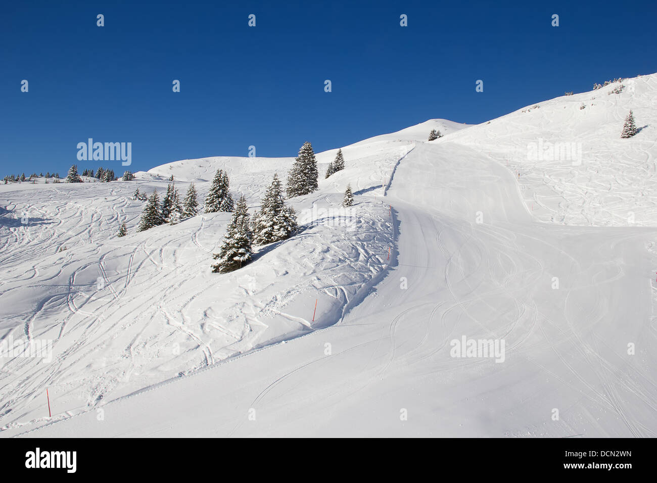 Slope on the skiing resort Flumserberg. Switzerland Stock Photo - Alamy