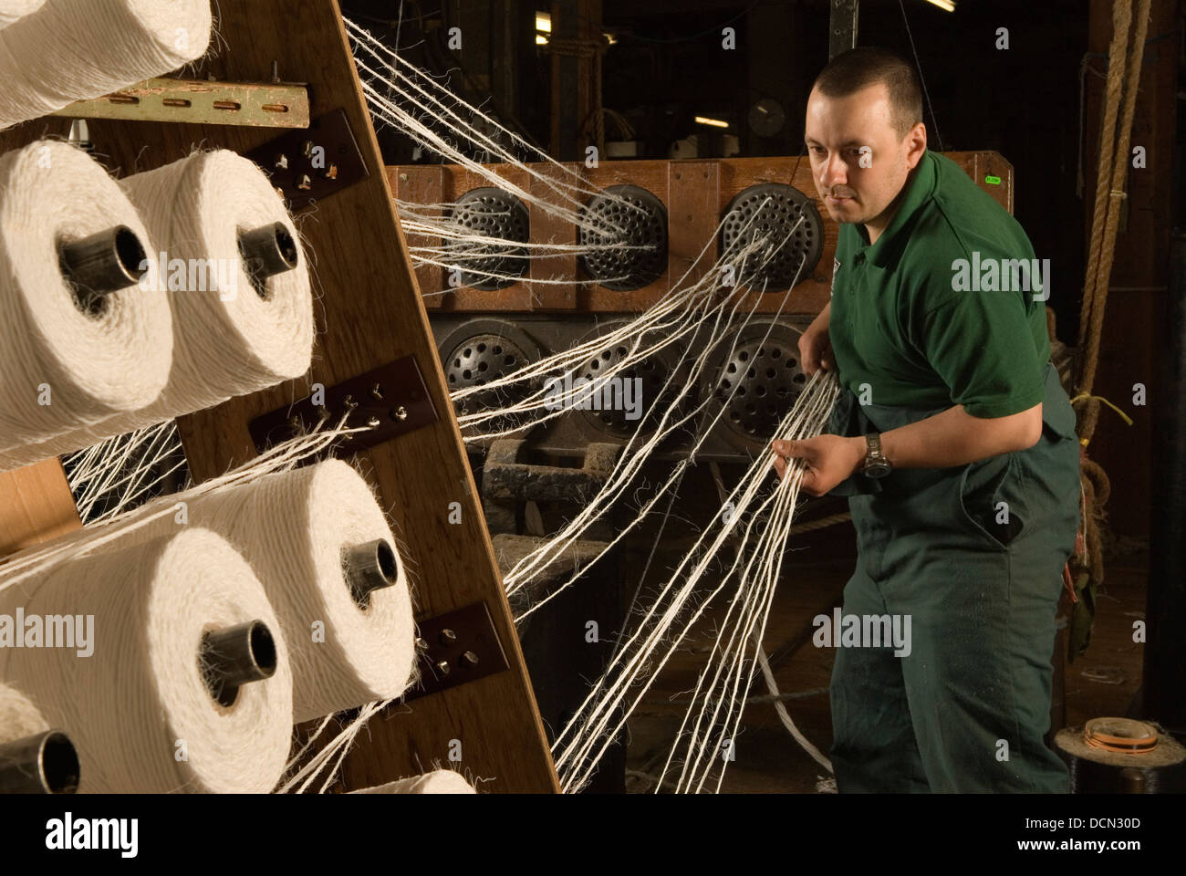 The Historic Dockyards rope making traditional way. Mark Smith is ...