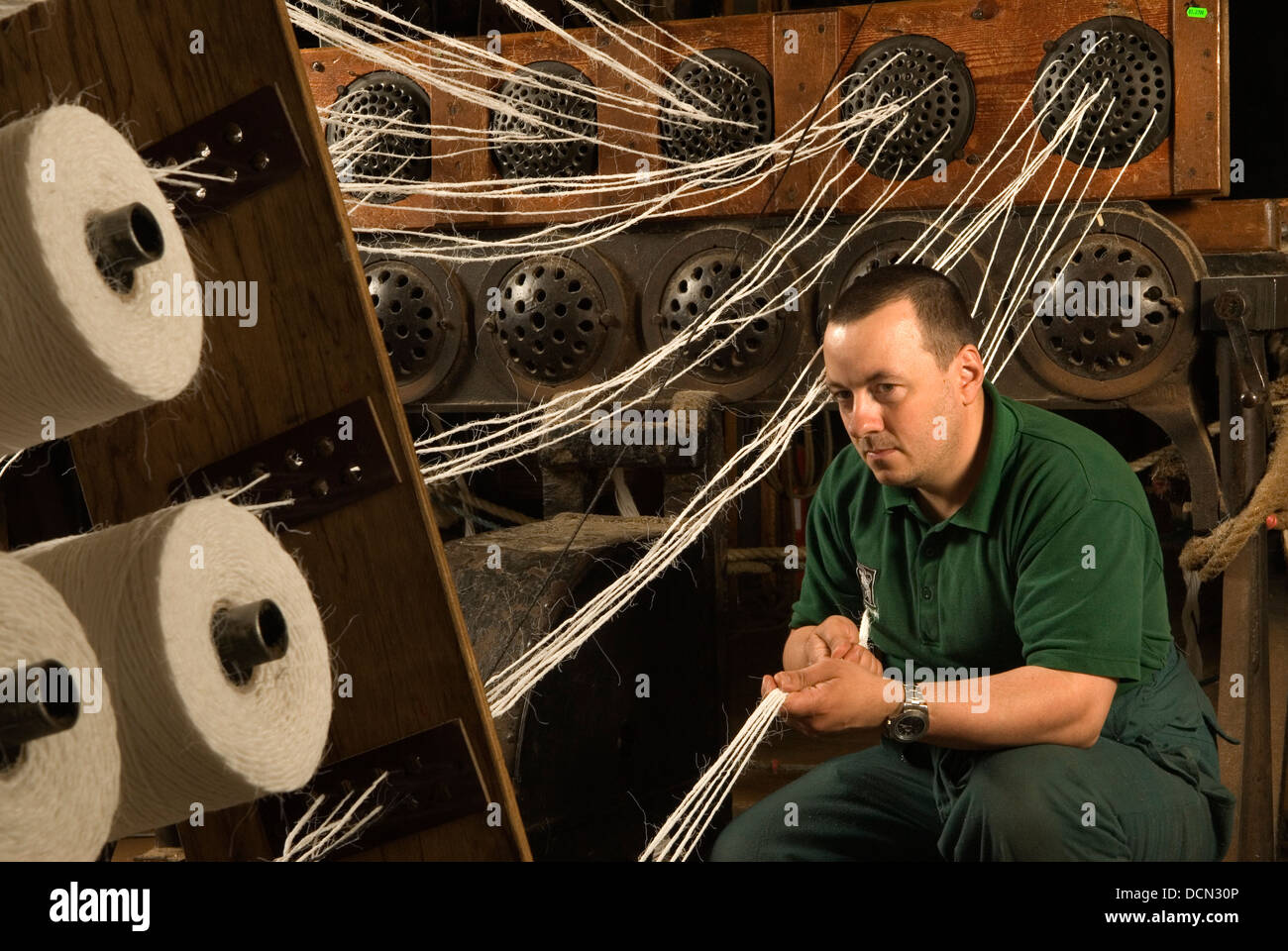 The Historic Dockyards rope making traditional way. Mark Smith is ...