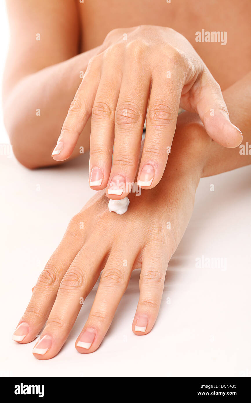 Closeup image of hands in SPA Stock Photo - Alamy