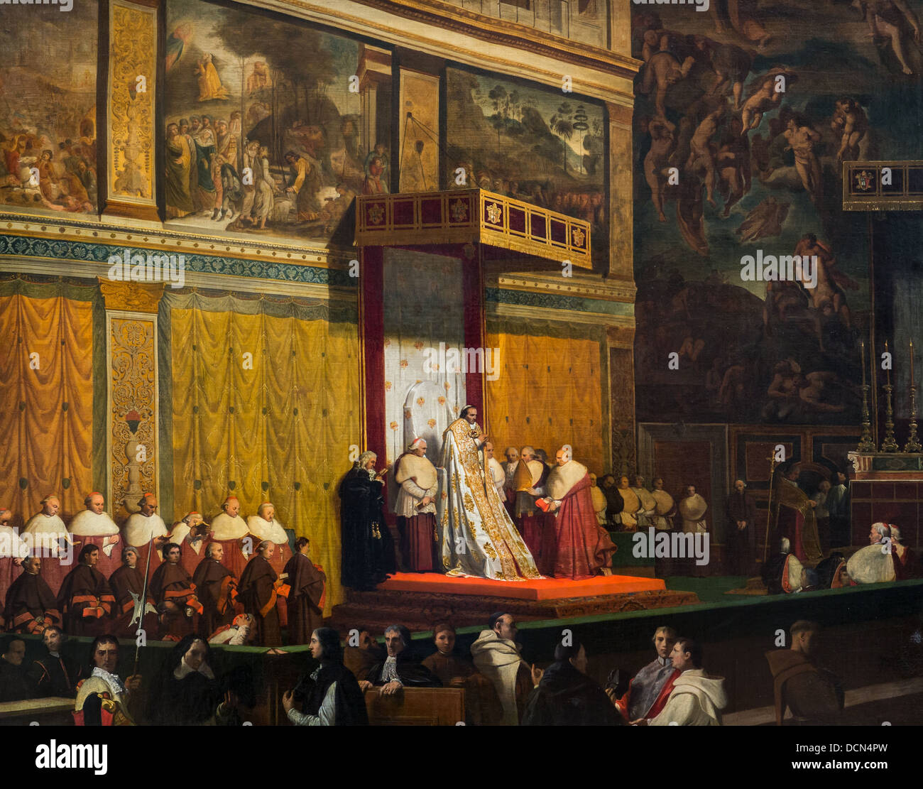 19th century - Pope Pius VII in the Sistine Chapel, 1814 - Jean-Auguste ...