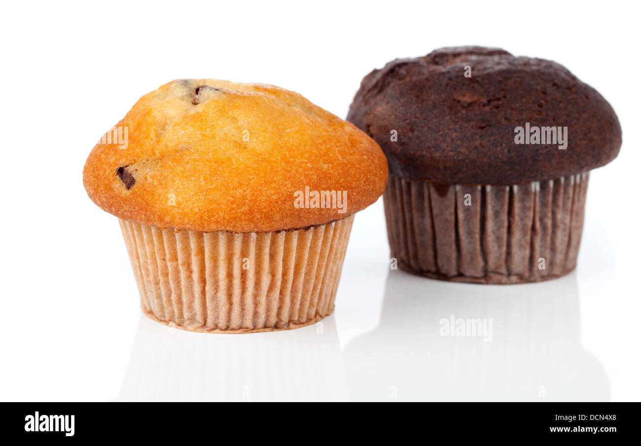 two muffins, isolated on white background Stock Photo - Alamy