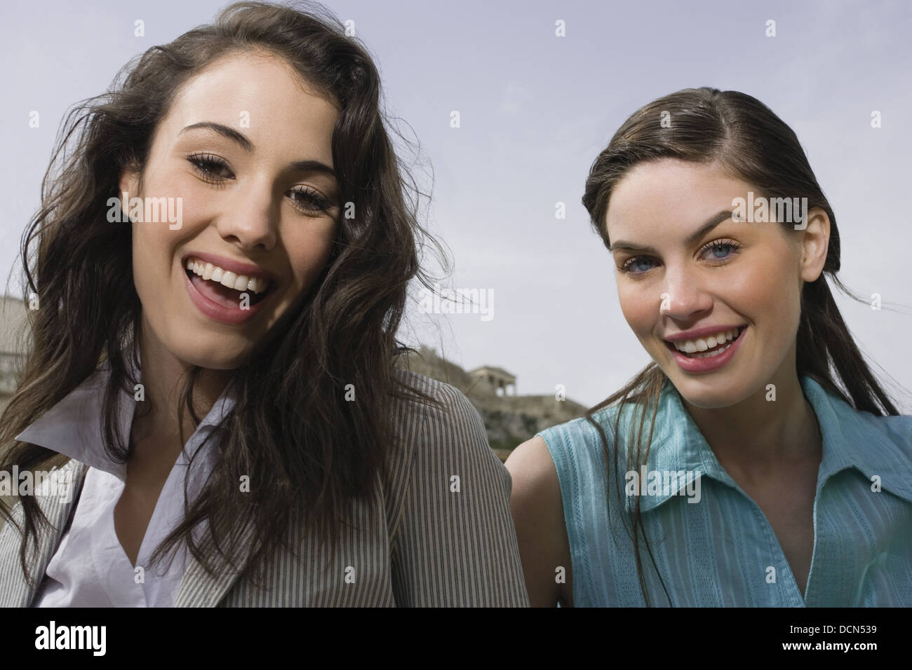 Two women smiling Stock Photo - Alamy
