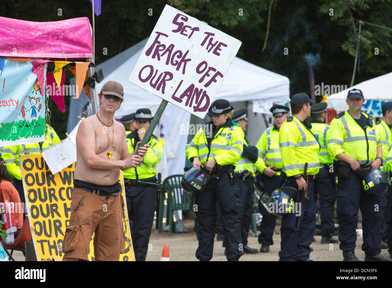 Balcombe, West Sussex, England, UK. 20th August 2013. Fracking ...