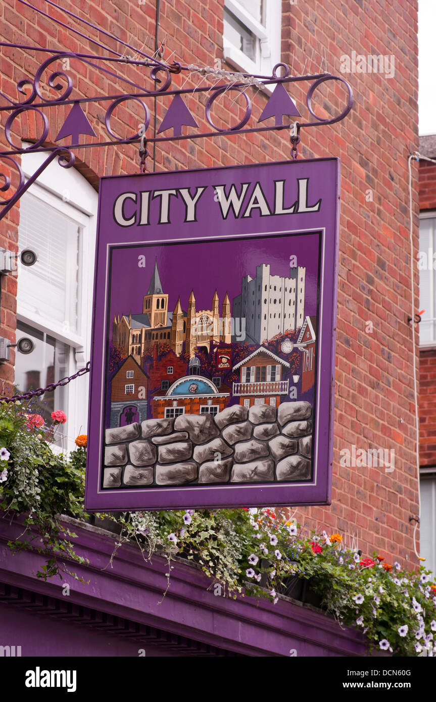 The City Wall Pub Sign Rochester Kent UK Stock Photo - Alamy